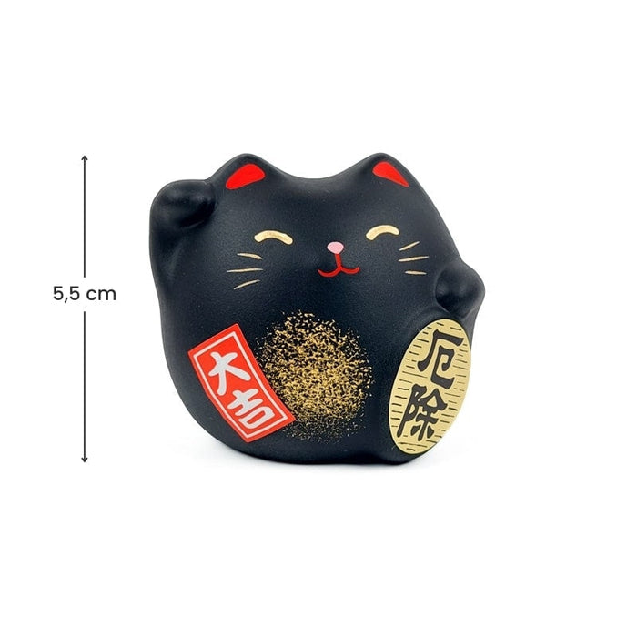Round Maneki Neko - Black | Japan Avenue