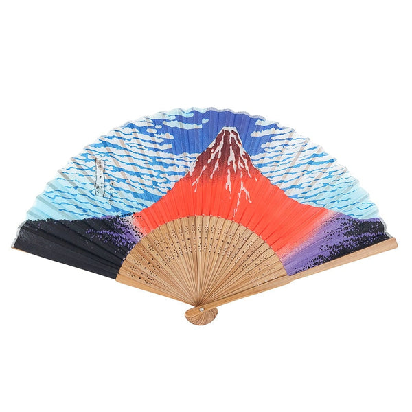 Japanese Fan Red Fuji | Japan Avenue
