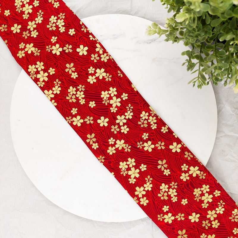 Red Sakura Obi Belt | Japan Avenue